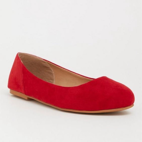 torrid | Shoes | Torrid Red Suede Almond Toe Ballet Flats | Poshmark